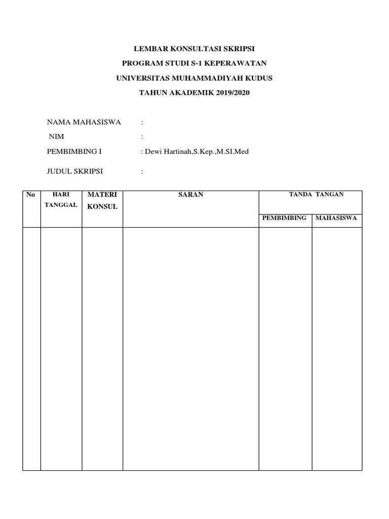 Contoh Lembar Konsul | PDF