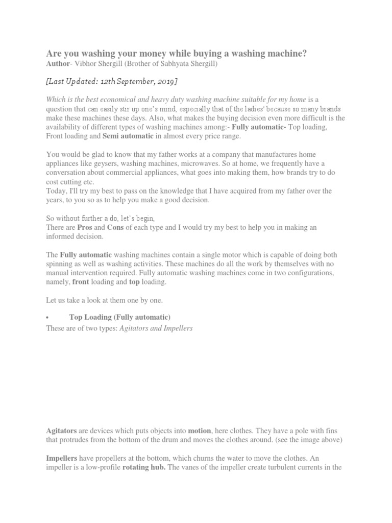 Washing Machine | PDF | Washing Machine | Nature