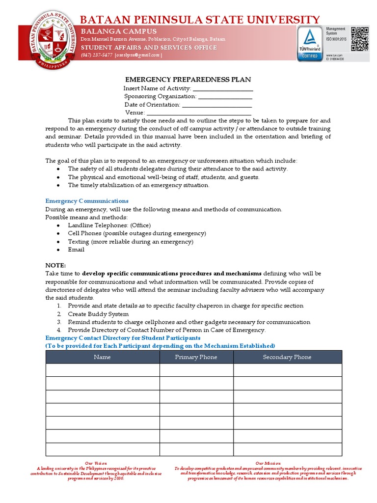 Emergency Preparedness Plan Overview | PDF | Emergency Management ...