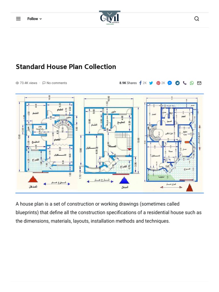Standard House Plan Collection | PDF | Engineering | Economic Sectors