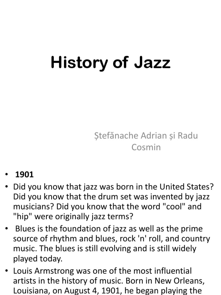 Key Facts About Jazz History | PDF | Jazz | American Music
