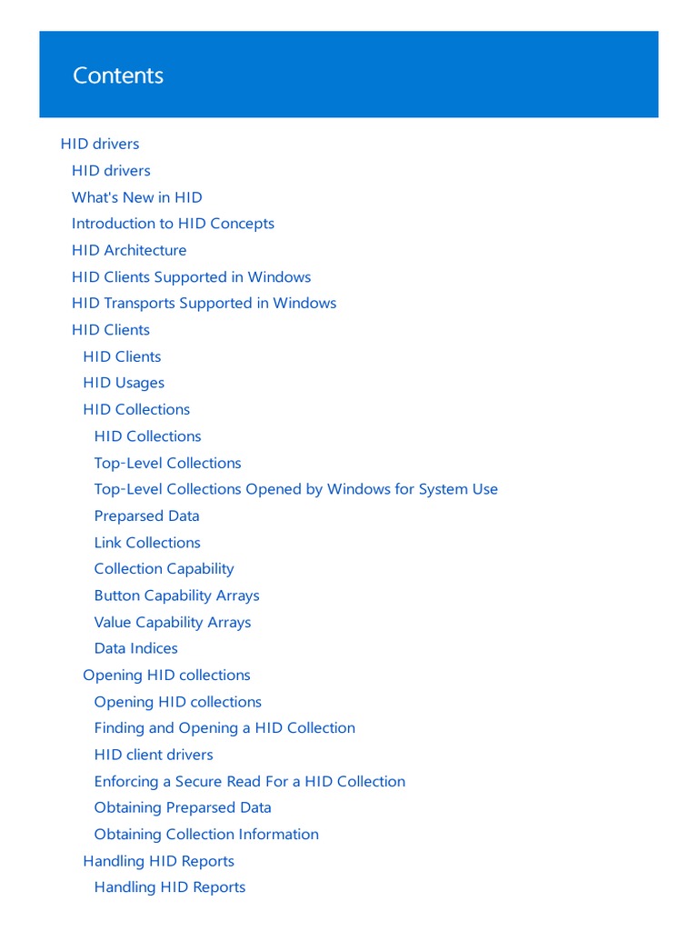 Windows HID Drivers Documentation PDF | PDF | Device Driver | Usb