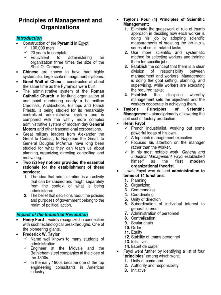 Principles of Management Overview | PDF | Leadership