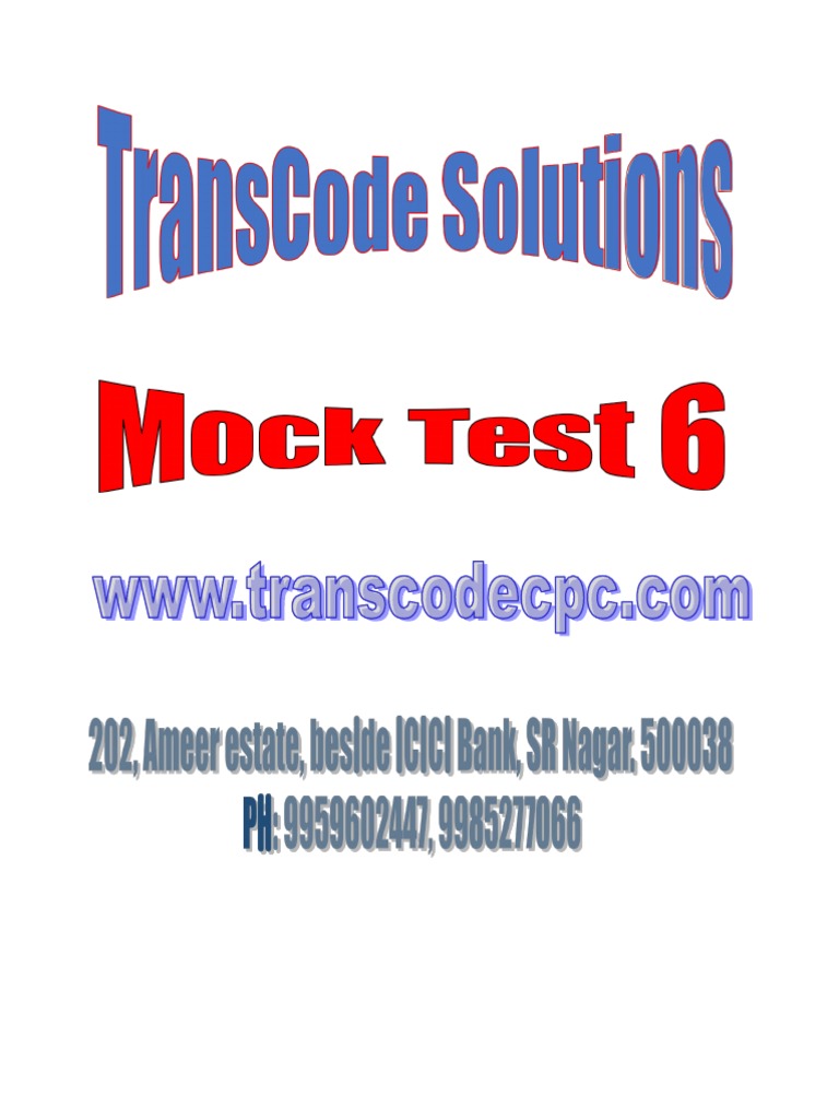 2018 TransCode Mock Test 6-Questions PDF | PDF | Knee | Medical Specialties