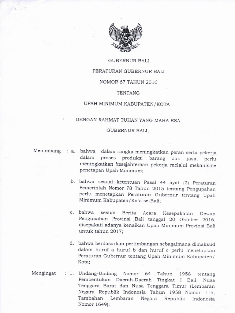 SK UMK Bali 2017 PDF | PDF