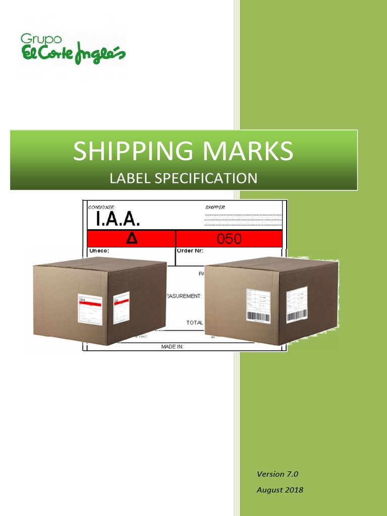 SHIPPING MARKS Label Specs V 7 | PDF | Warehouse | Clothing