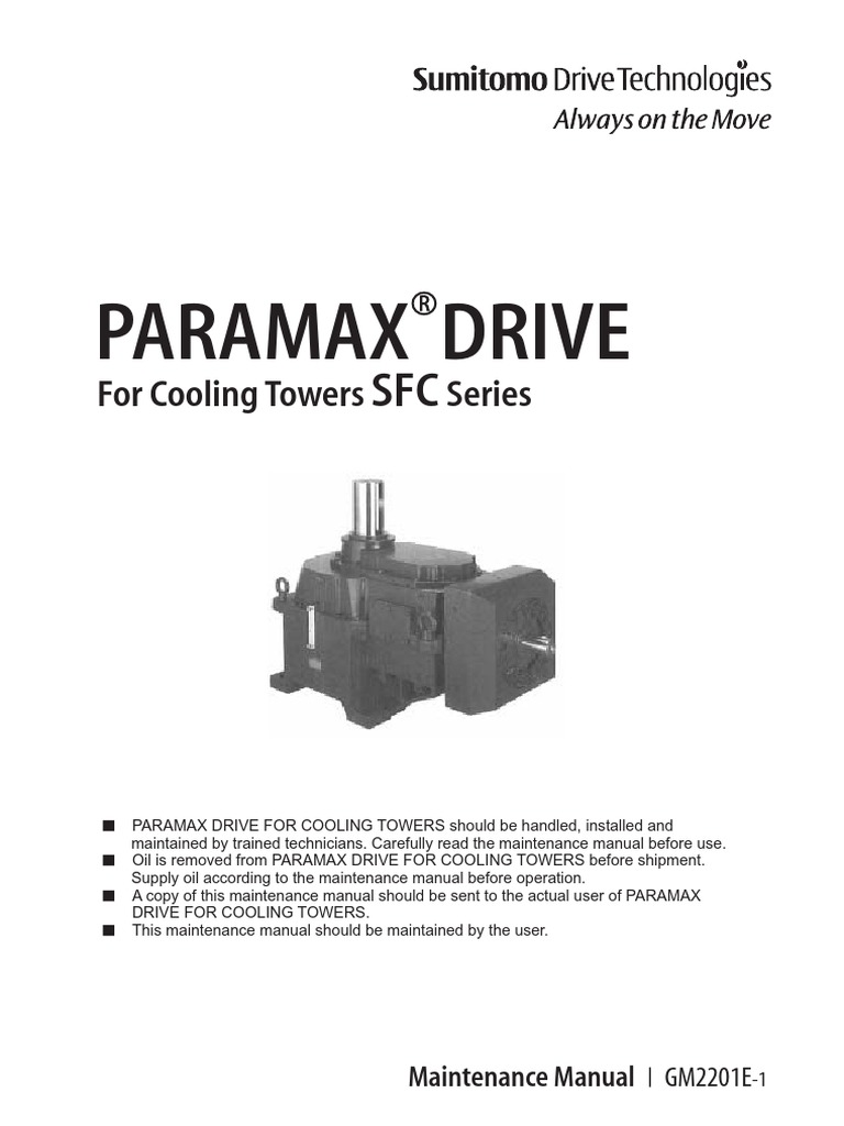 Paramax SFC Cooling Tower Drive Manual | PDF