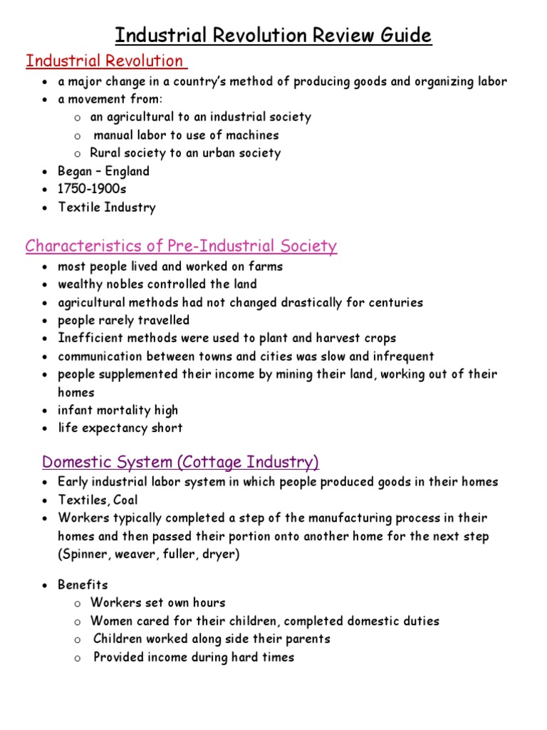 Key Characteristics of the Industrial Revolution | PDF | Industrial ...