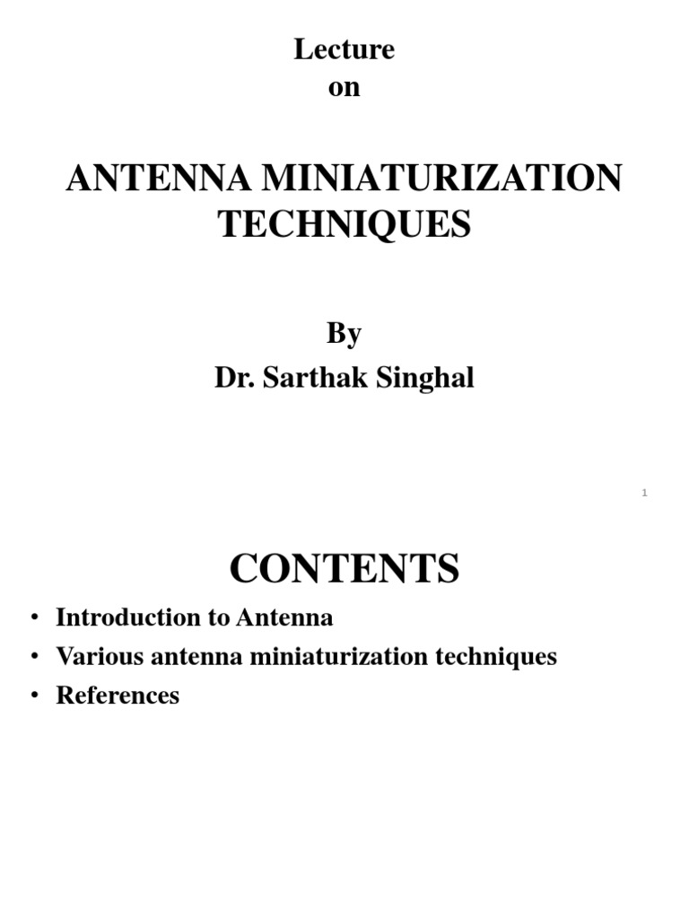 Lecture Antenna Miniaturization Pdf Fractal Antenna Radio