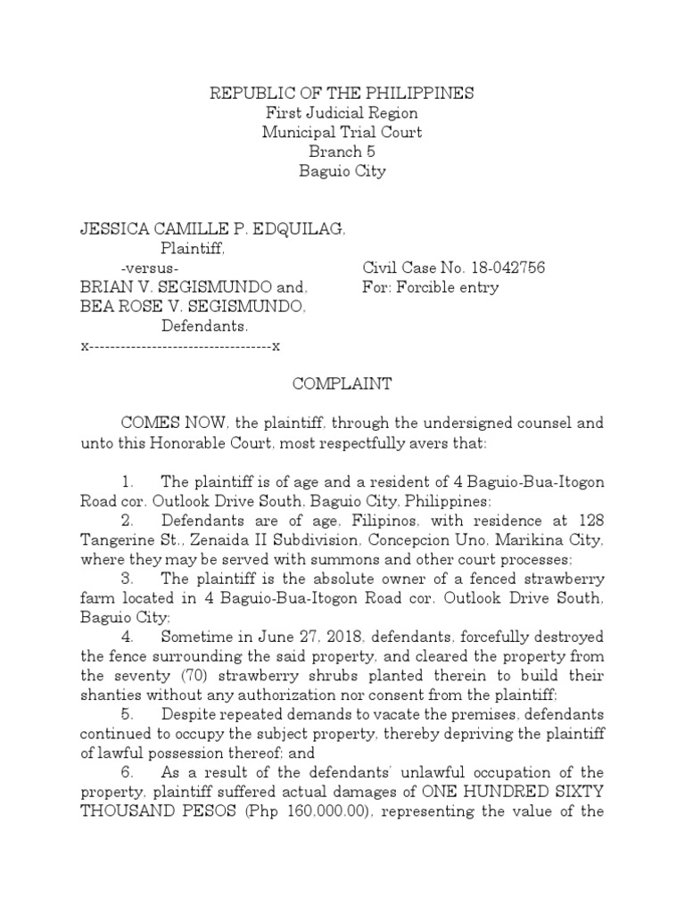 Complaint.docx | Lawsuit | Complaint