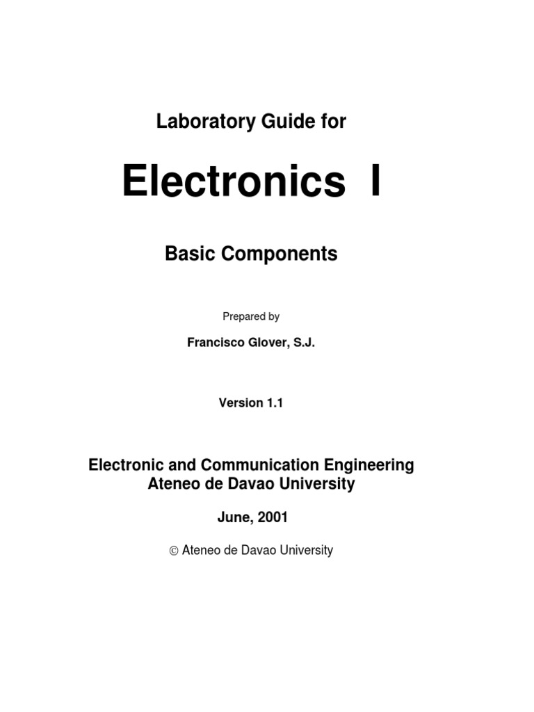 Laboratory Guide For Electronics 1 Basic | PDF | Rectifier | Bipolar Junction Transistor