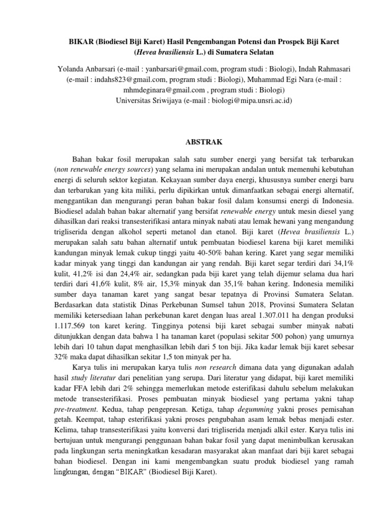 Abstrak LKTI ITB-1 | PDF
