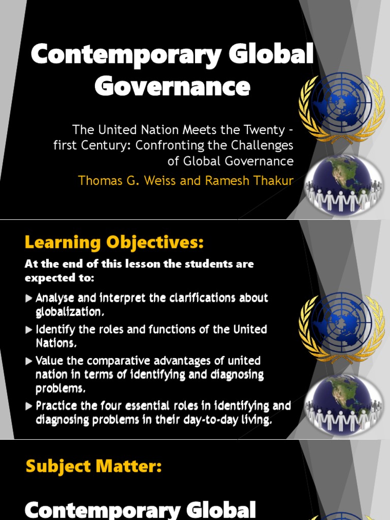 Global Governance and the UN Roles | PDF | Global Governance | Rubric ...