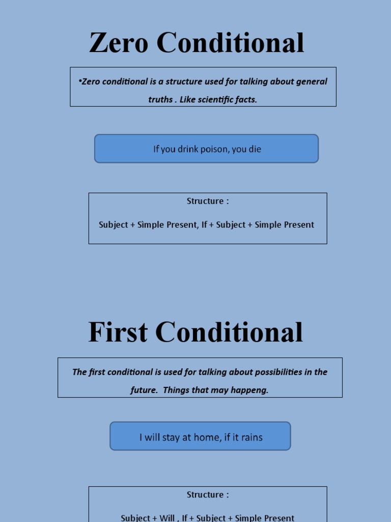 Zero Conditional: - Zero Conditional Is A Structure Used For Talking ...