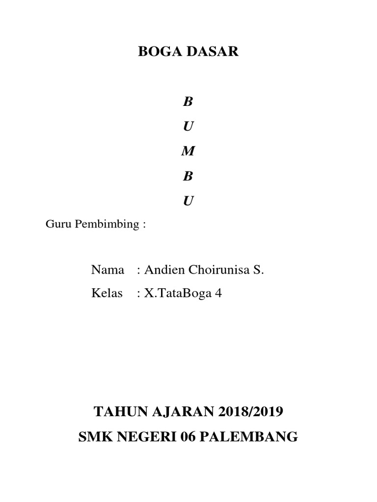 Boga Dasar (Bumbu) | PDF