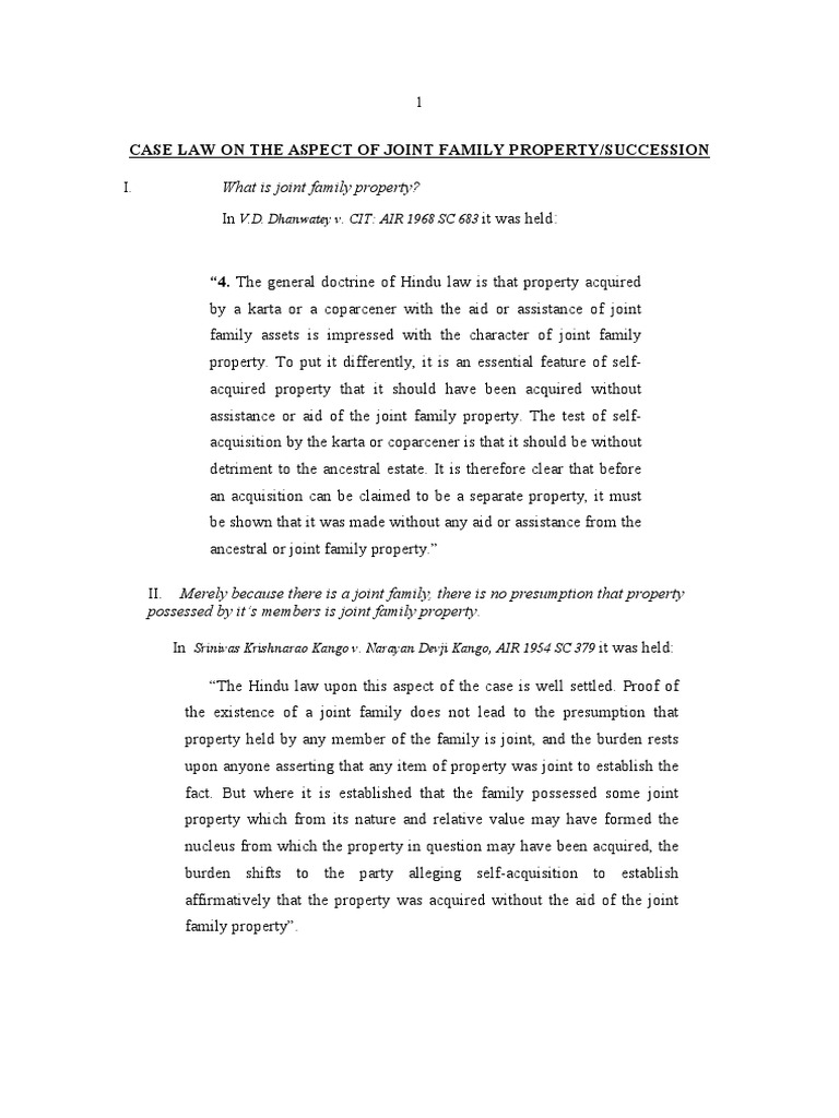 Note On Hindu Succession Act | PDF | Concurrent Estate | Property