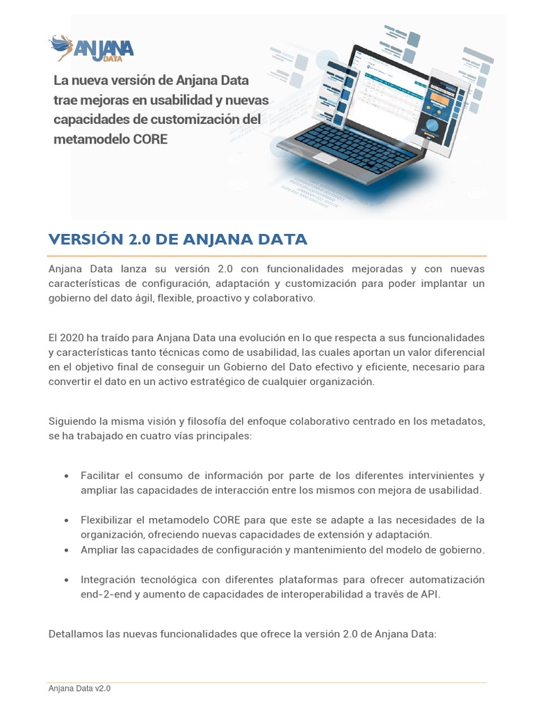 Anjana Data V2.0 | PDF | Usabilidad | Metadatos