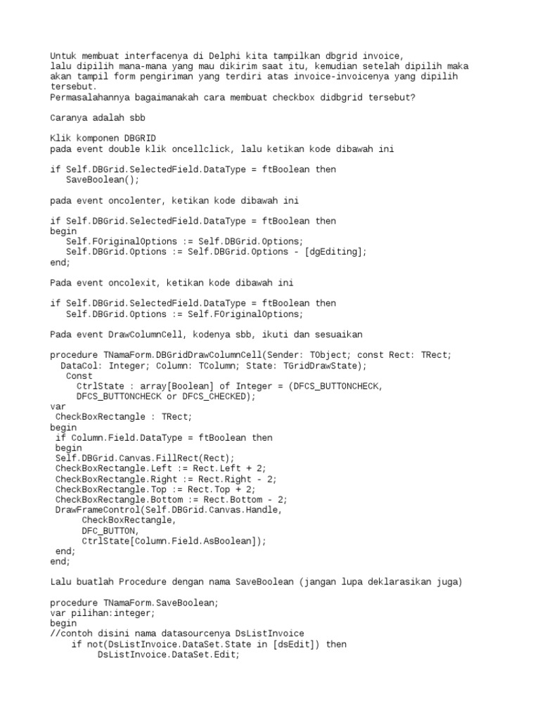 Checkbox Delphi Many Sources | PDF
