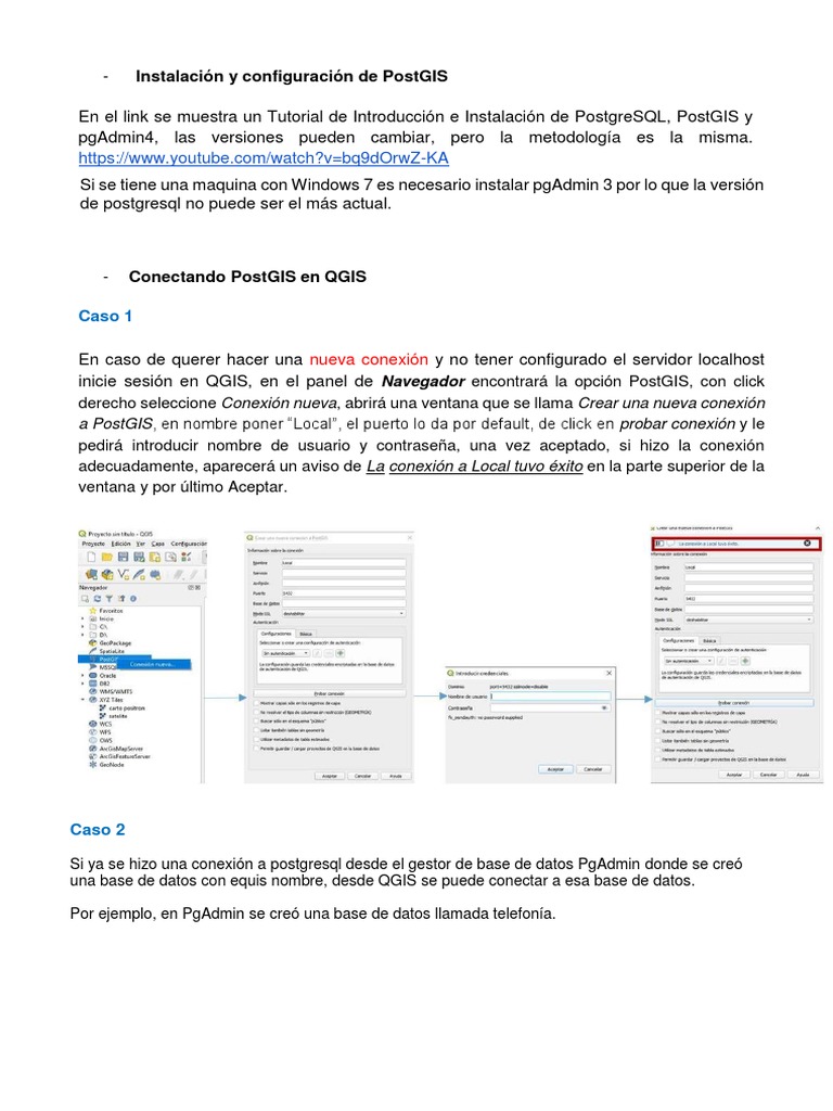 Instalación y Configuración de PostGIS | PDF | SQL | Bases de datos