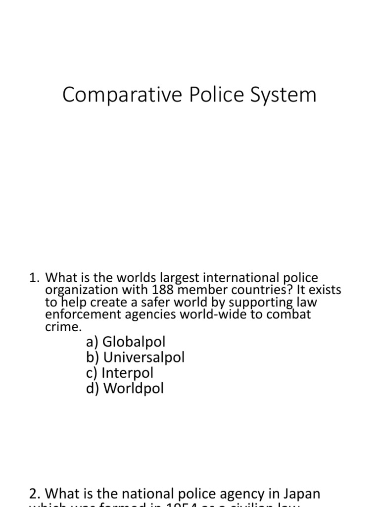 Comparative Police System Reviewer | Download Free PDF | Inspector | Police