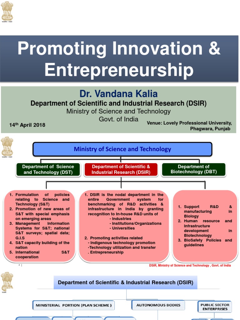 DSIR BRIEF - Research Support | PDF | Startup Company | Small Business ...