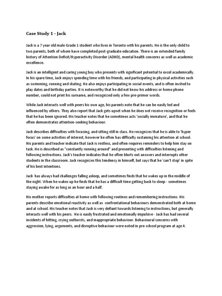 Case Study Adhd PDF | PDF | Attention Deficit Hyperactivity Disorder ...