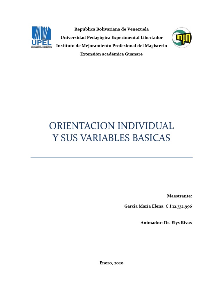 Orientacion Individual y | PDF | Plan de estudios | Habilidades sociales