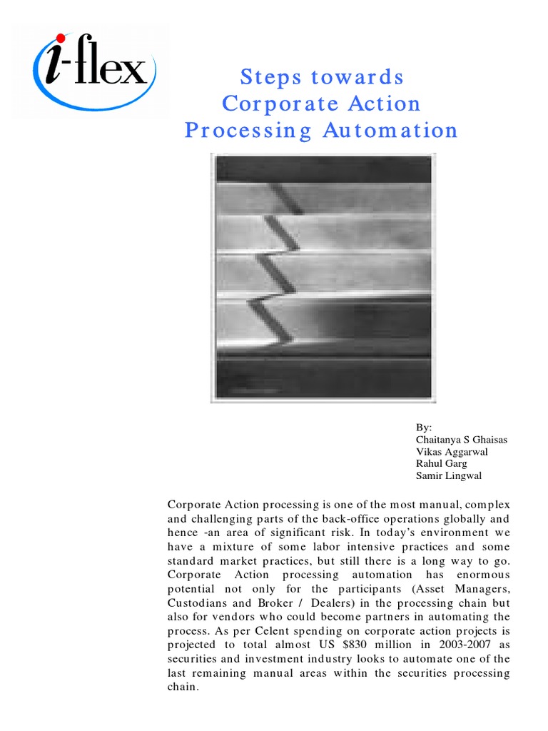 Corporate Action Processing | PDF | Securities (Finance) | Investor