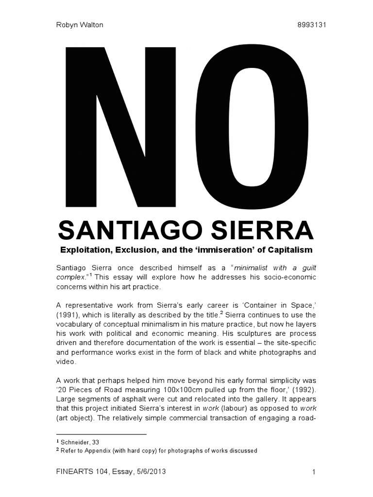 Walton - Santiago Sierra. Exploitation, Exclusion, and The Immiseration ...