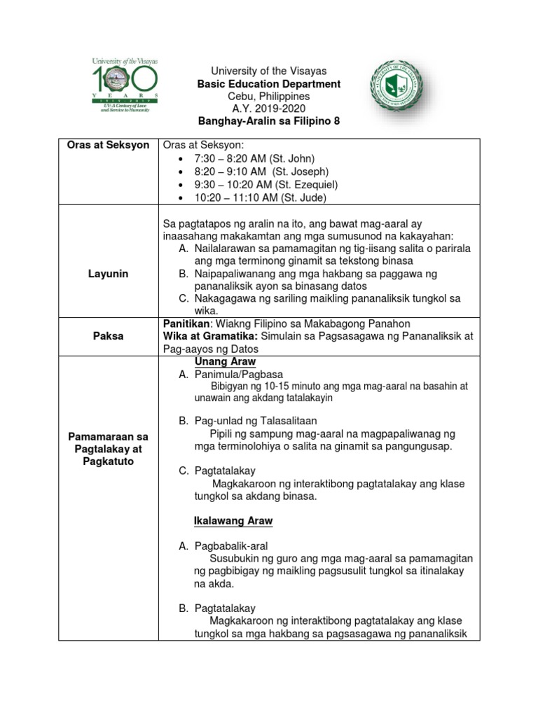 LP Yunit 1 Aralin 5 (Grade 8) | PDF