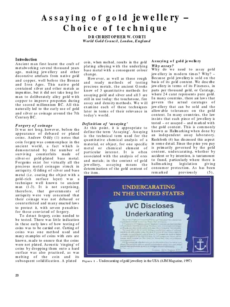 Choice of Technique in Gold Assay of Jewellery | PDF | Spectroscopy ...