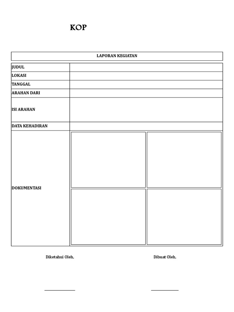 Form Laporan Briefing Pagi | PDF