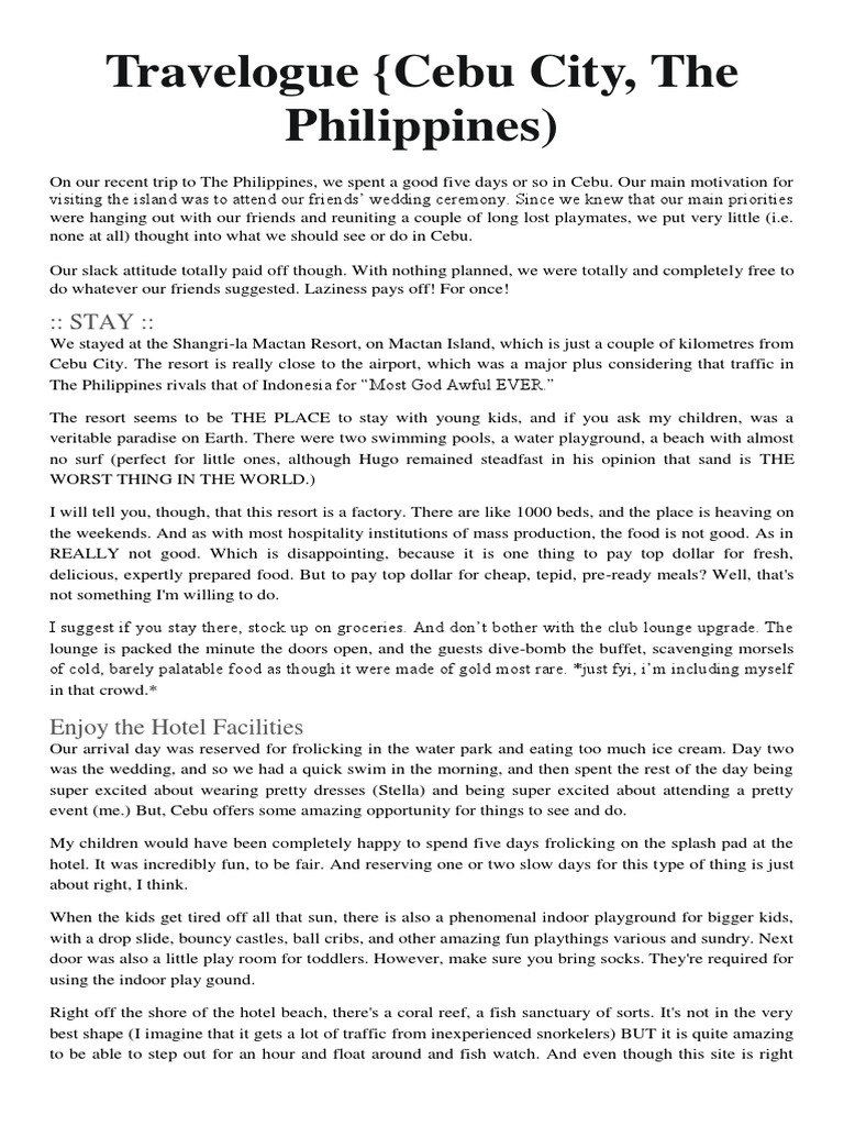 Travelogue PDF | PDF | Manila | Philippines