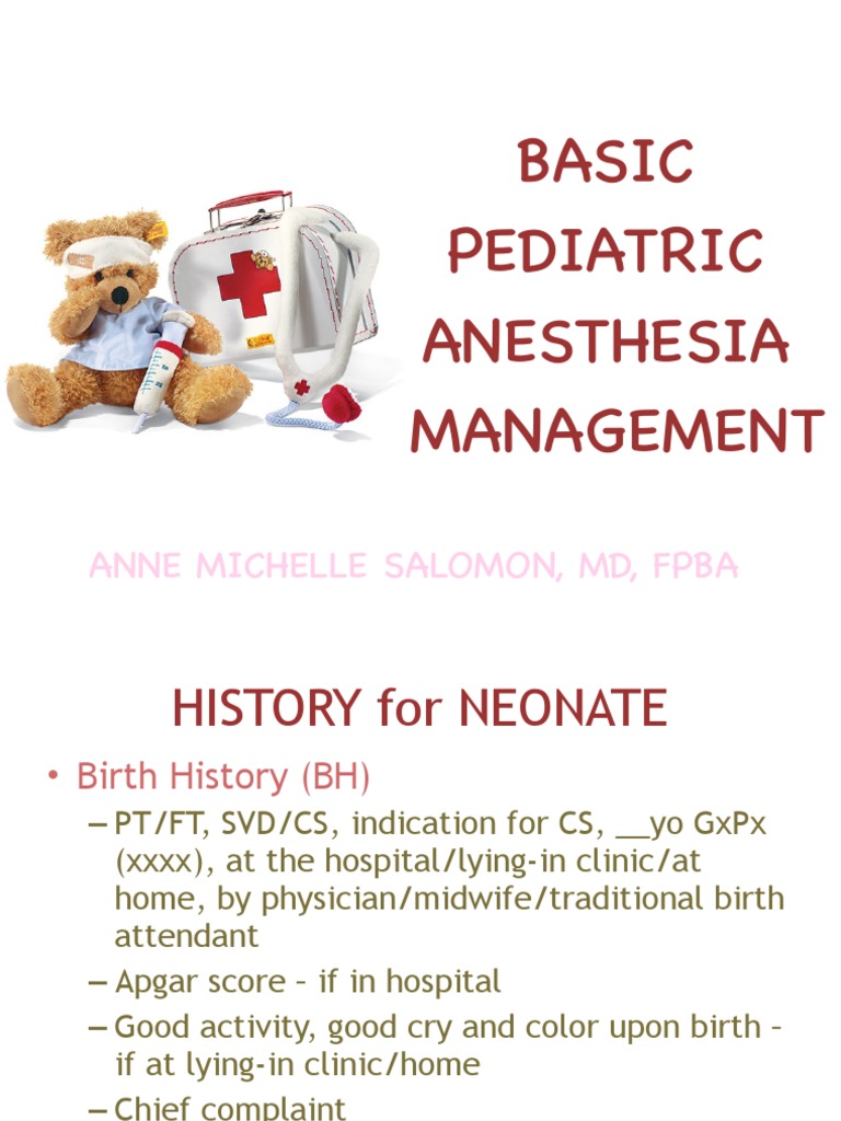 PEDIATRIC Anes Basic | PDF | Intravenous Therapy | Anesthesia