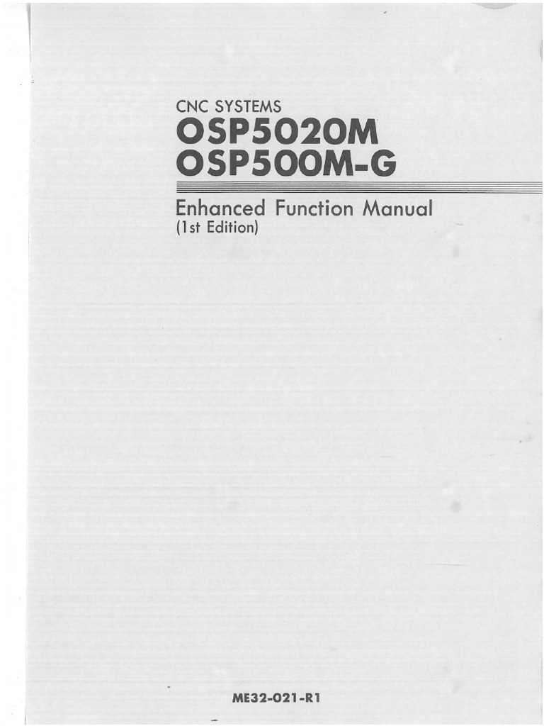 OKUMA OSP5020M OSP500M-G CNC System Enhanced Function Manual PDF | PDF