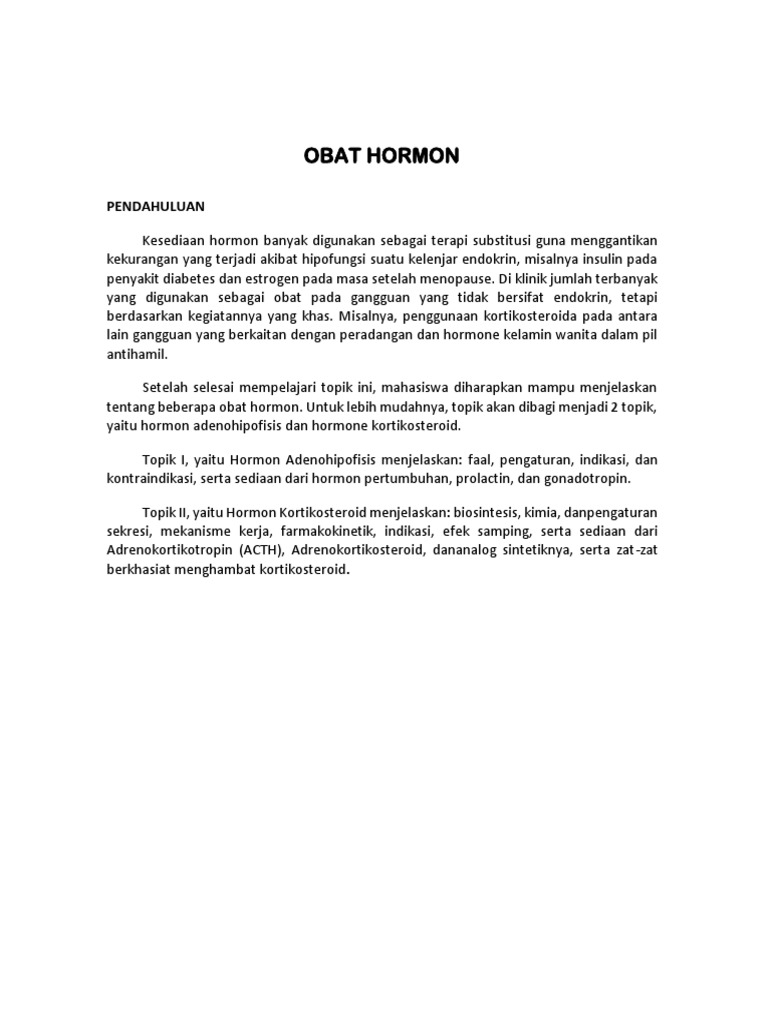 Panduan Obat Hormon untuk Mahasiswa | PDF