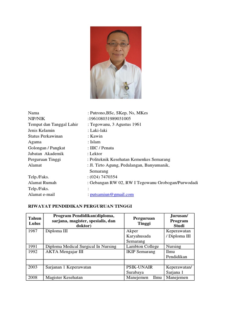 PUTRONO SKep - Ns MKes | PDF | Pengembangan Diri | Sains & Matematika