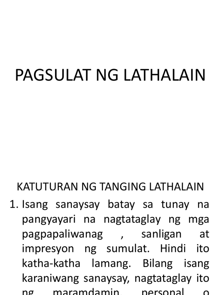 Pagsulat NG Lathalain | PDF