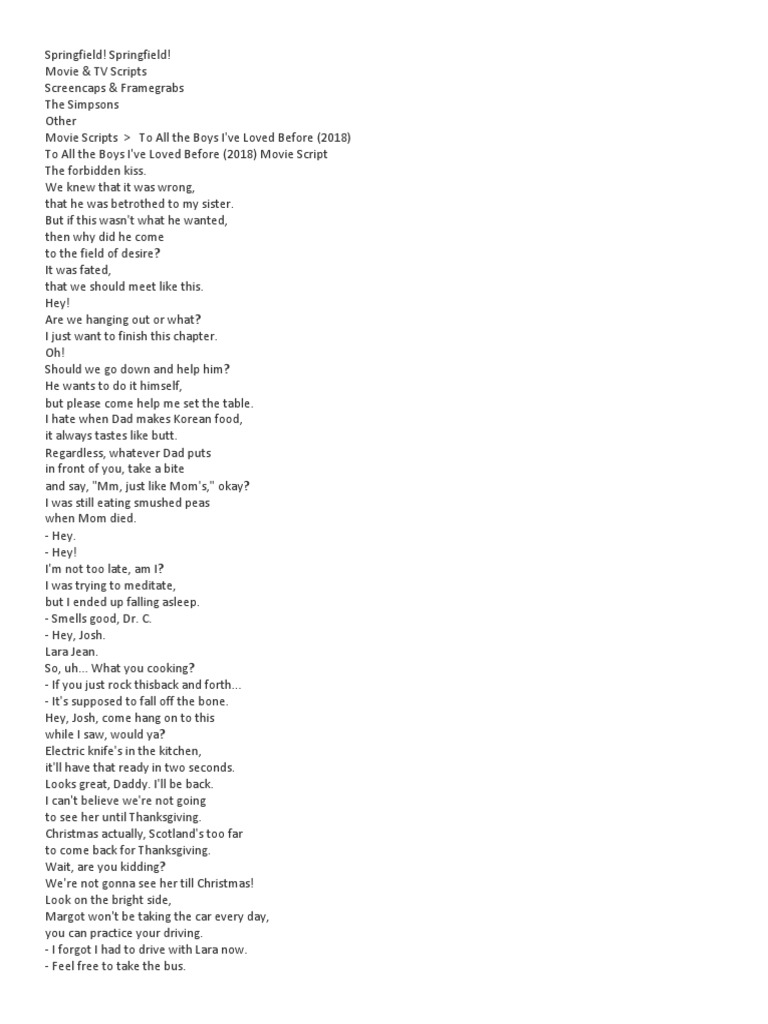 All The Boy I've Loved Before PDF | PDF