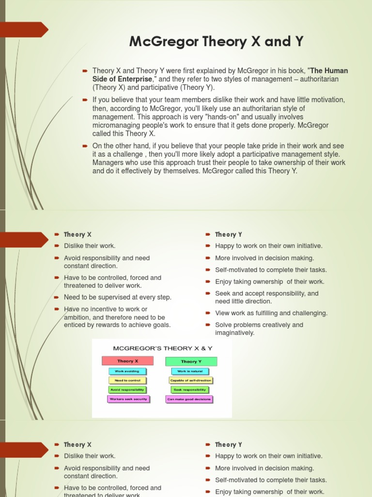 McGregor Theory X and y | PDF | Scientific Theories | Behavioural Sciences