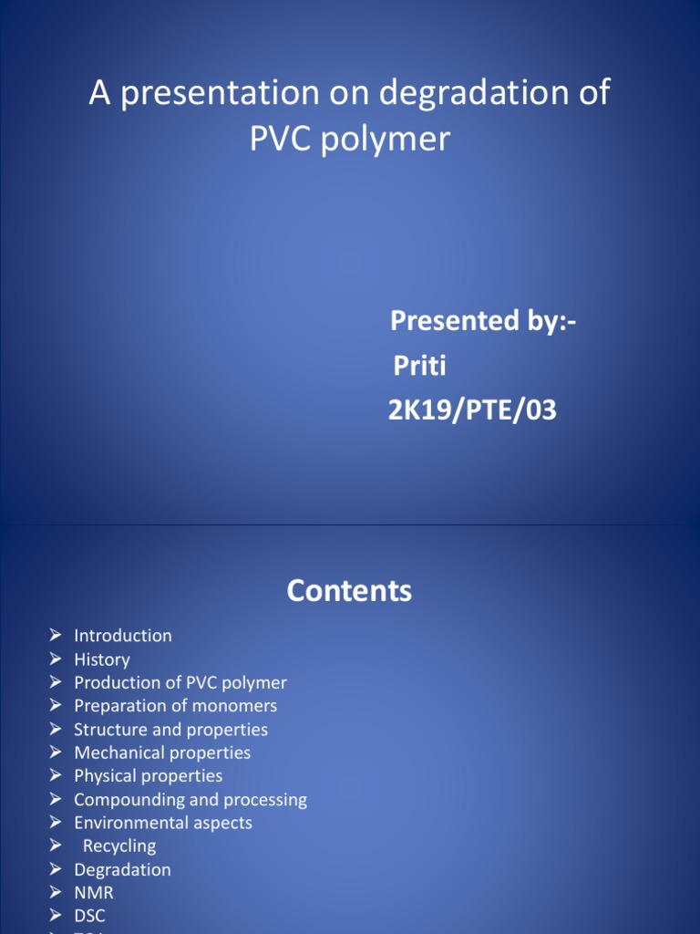 Degradation of PVC | PDF | Polyvinyl Chloride | Plastic