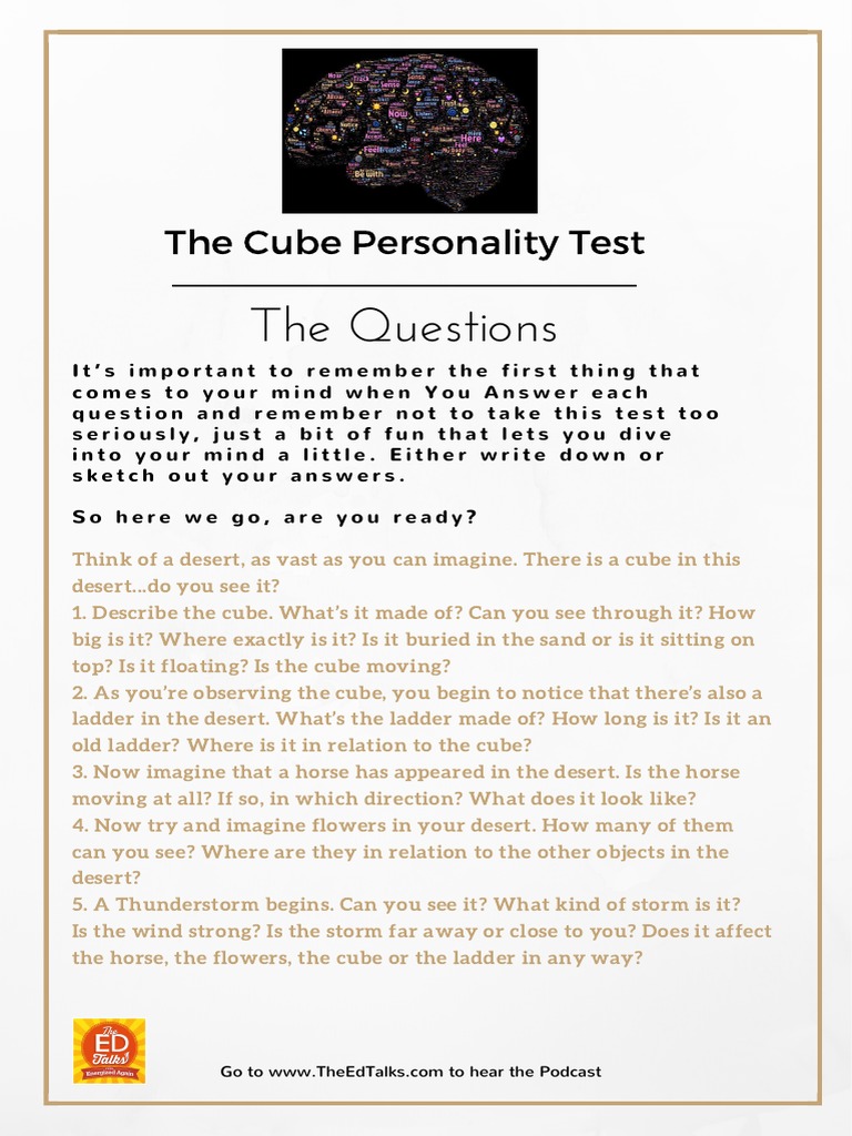 The Cube Personality Test PDF | PDF | Psychological Concepts | Psychology