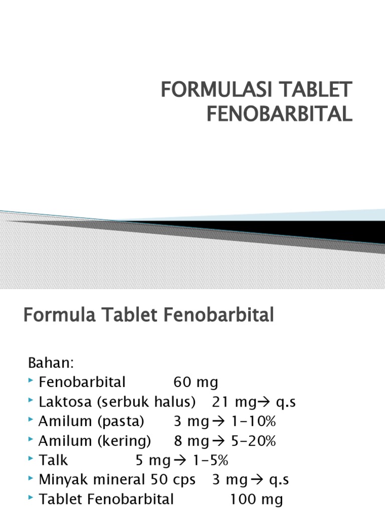 Formulasi Tablet Fenobarbital | PDF