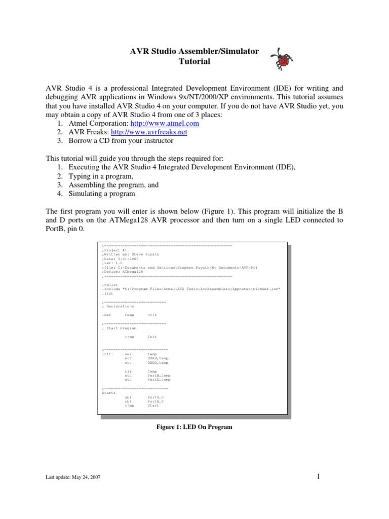 AVR Studio Tutorial | PDF | Software | Computer Engineering