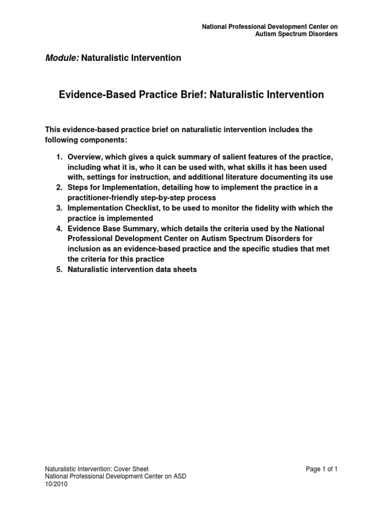Naturalistic Intervention Complete10 2010 | PDF | Autism Spectrum | Autism