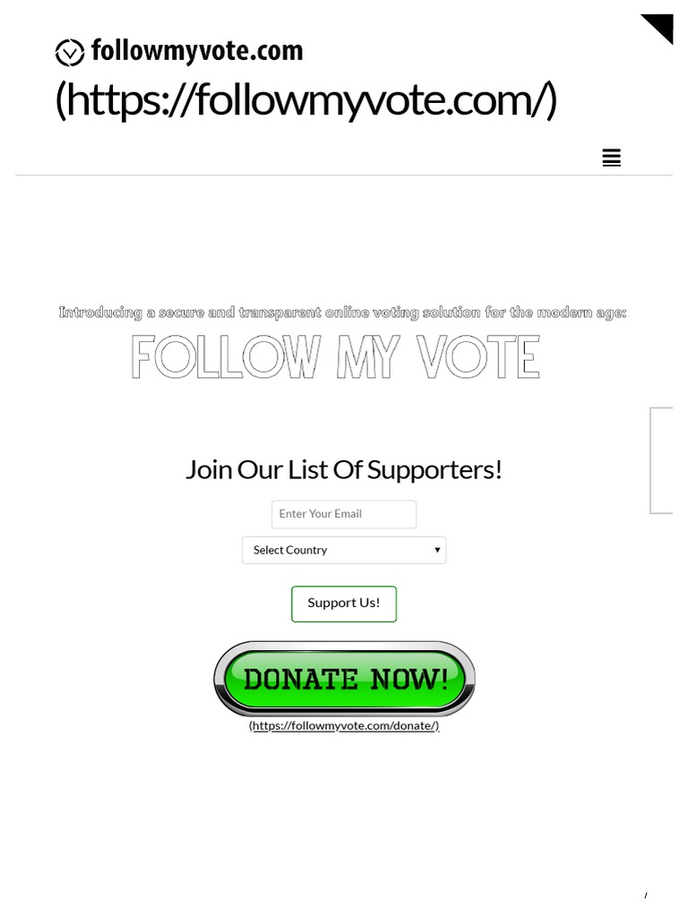 The Online Voting Platform of The Future - Follow My Vote | PDF ...
