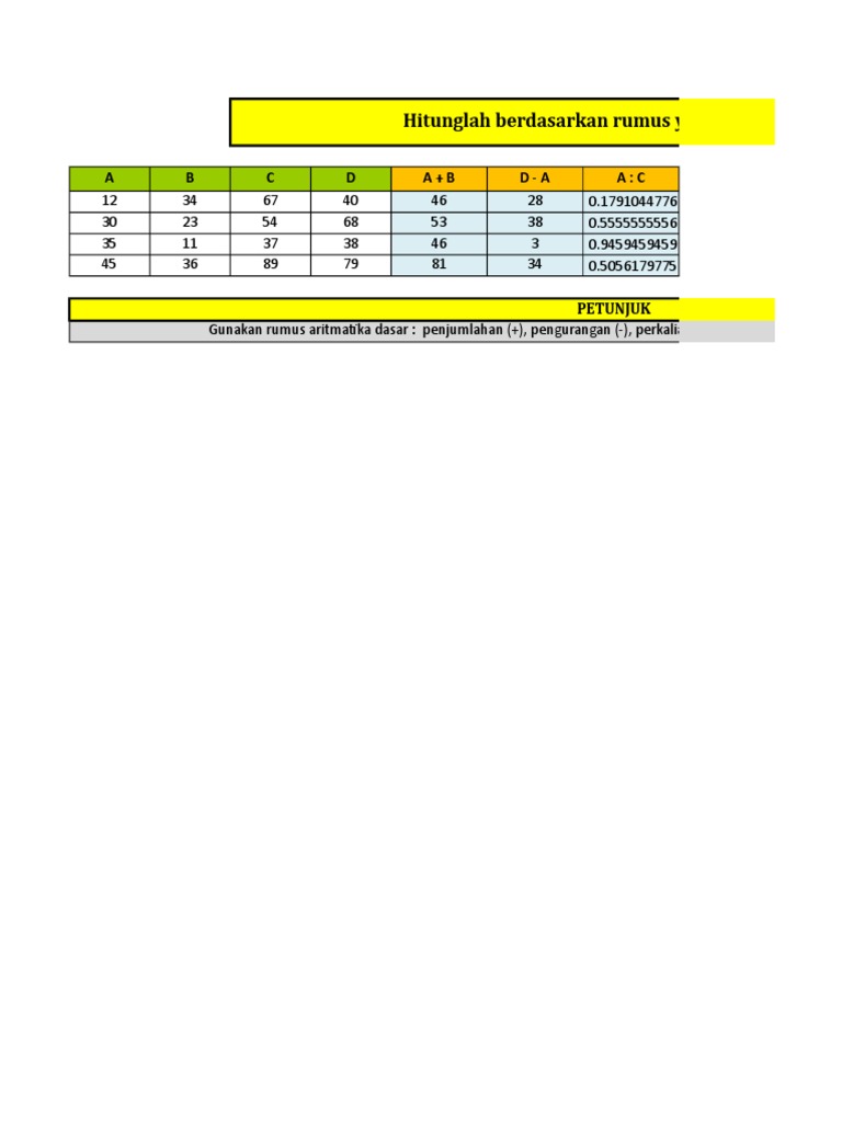 Rumus Dasar Excel untuk Perhitungan | PDF | Office Suites | Office ...