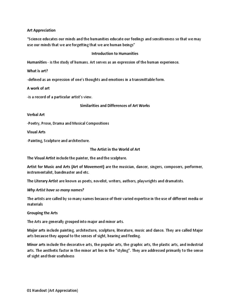 Introduction To Art Appreciation | PDF | The Arts | Paintings
