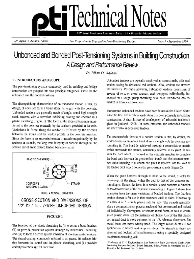 Bonded Vs Unbonded | PDF | Prestressed Concrete | Concrete