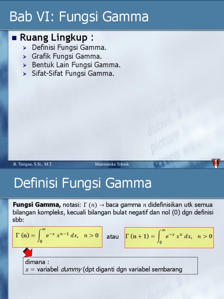 Bab6-Fungsi Gamma | PDF